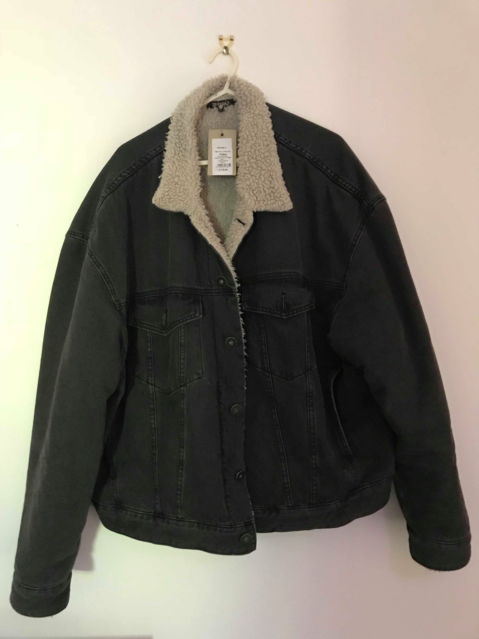 Yeezy Season Denim jacket sherpa | Grailed