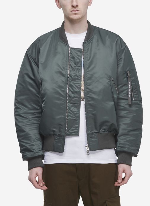 Acne Studios BNWT $650 Makio Pss18 Grey Gray Classic Boxy Bomber Jacket ...