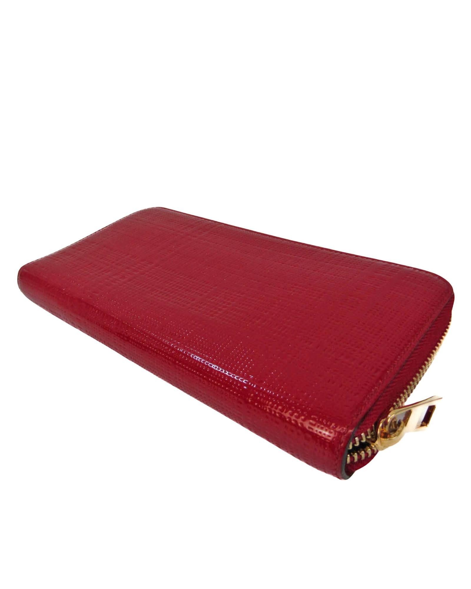 Loewe Red Patent Leather Long Wallet with Loewe Anagram Logo | Grailed