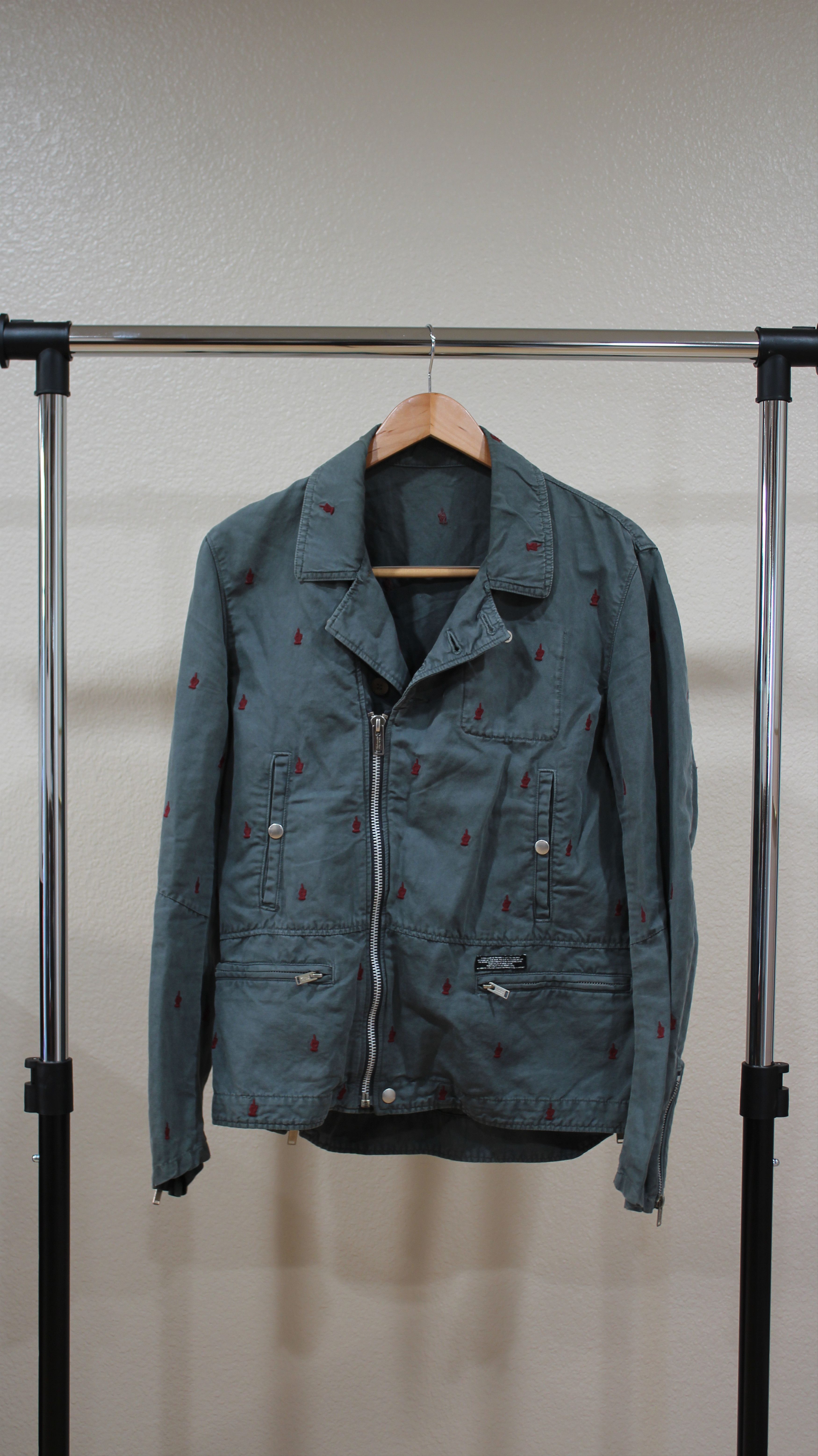 Undercover SS13 Middle Finger Embroidered Biker Jacket | Grailed