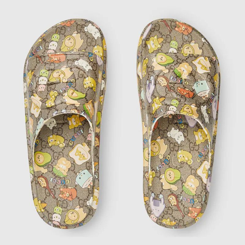 Gucci Animal Print Rubber Slide Sandal | Grailed