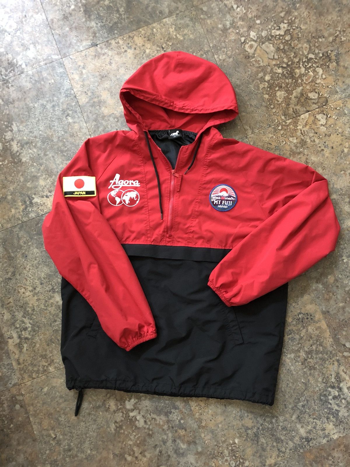 Agora Mt Fuji Japan Red Black Anorak Jacket | Grailed
