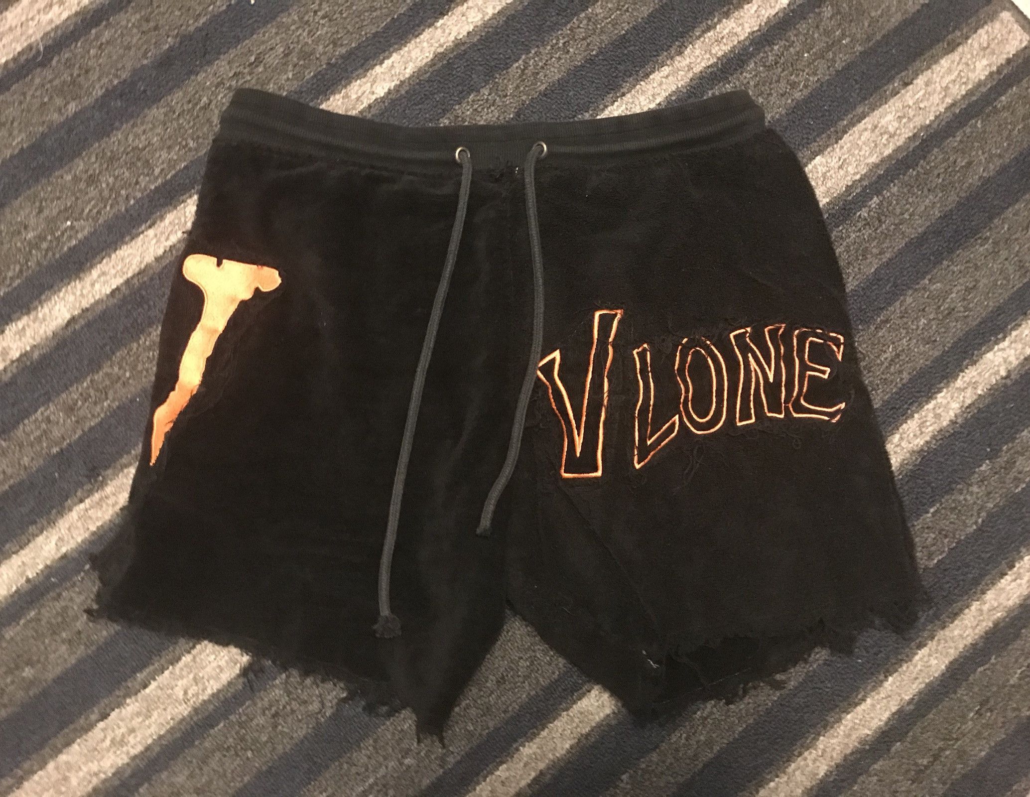 Custom × Vlone Vlone Custom Shorts ( From Vlone Bathrobe) | Grailed