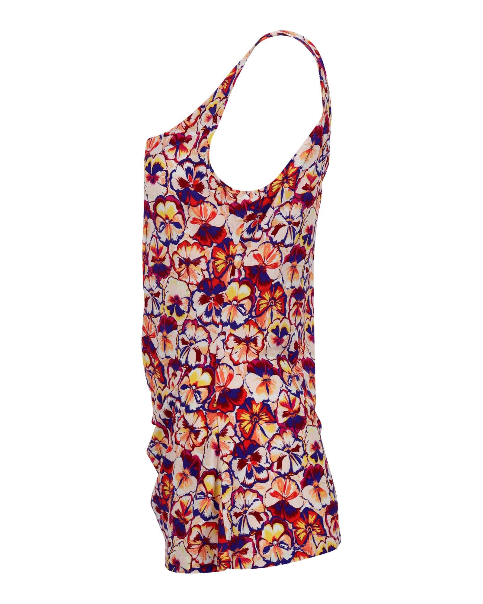 Paco Rabanne Vibrant Floral Ruched Top and Skirt in Luxurious Viscose ...