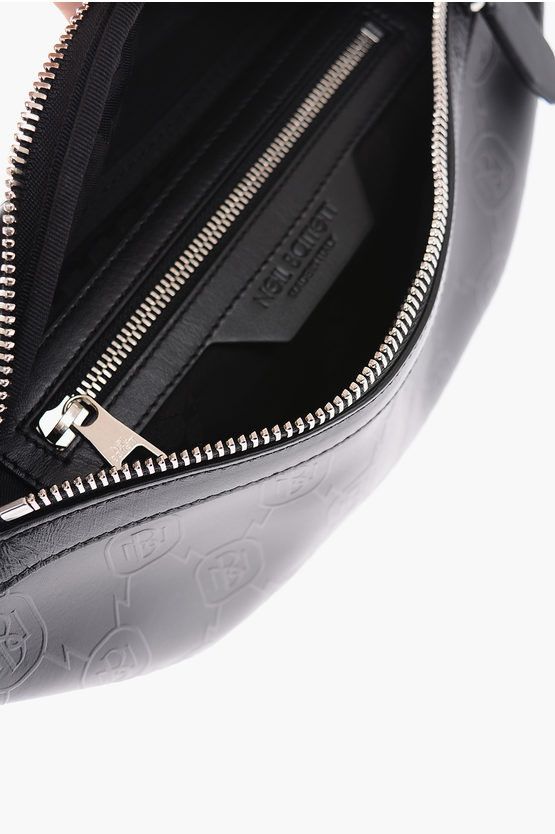 Neil Barrett all over logo Leather PIERCED MONOGRAM Bum Bag | Grailed