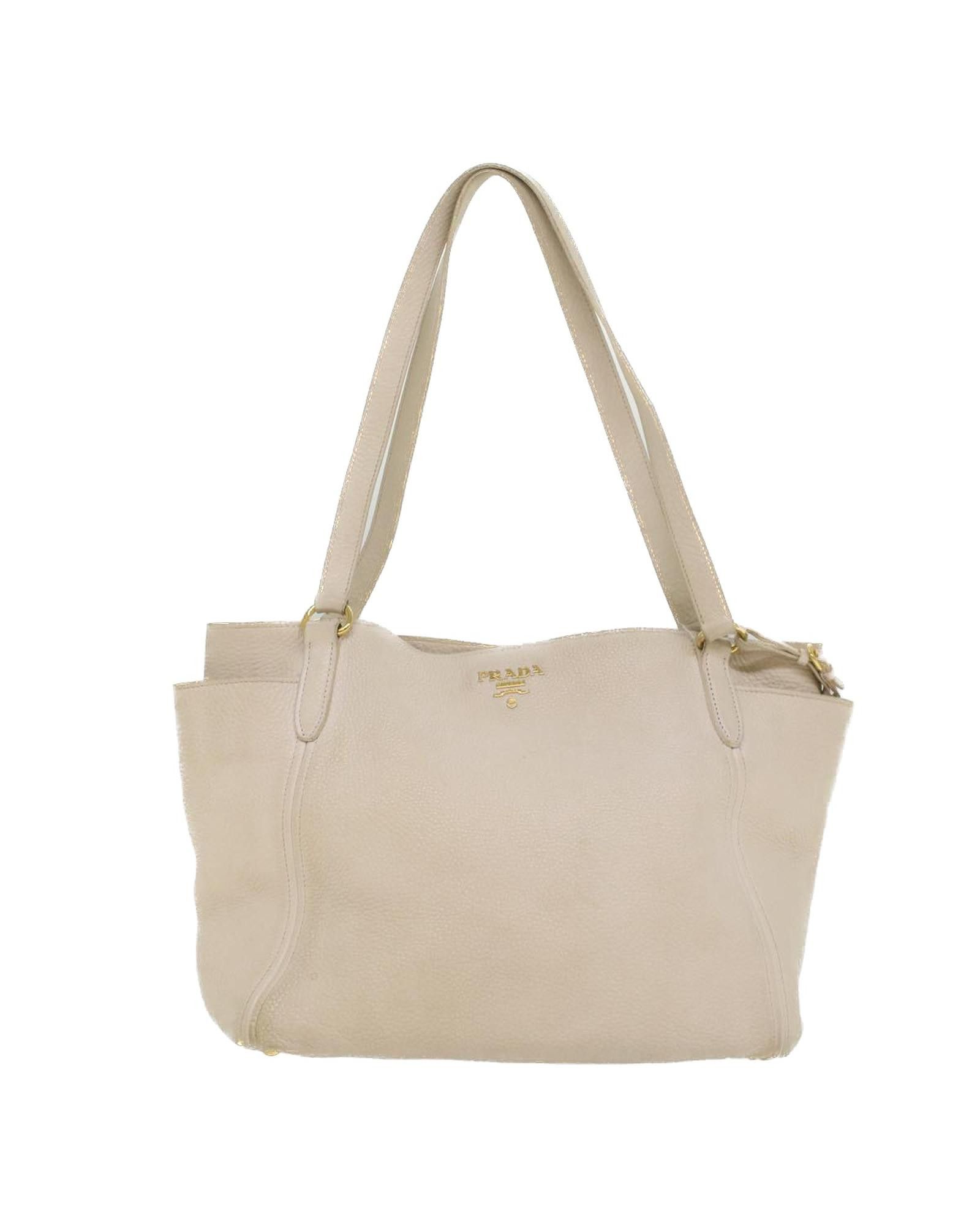 Prada White Leather Name Tag Bag | Grailed