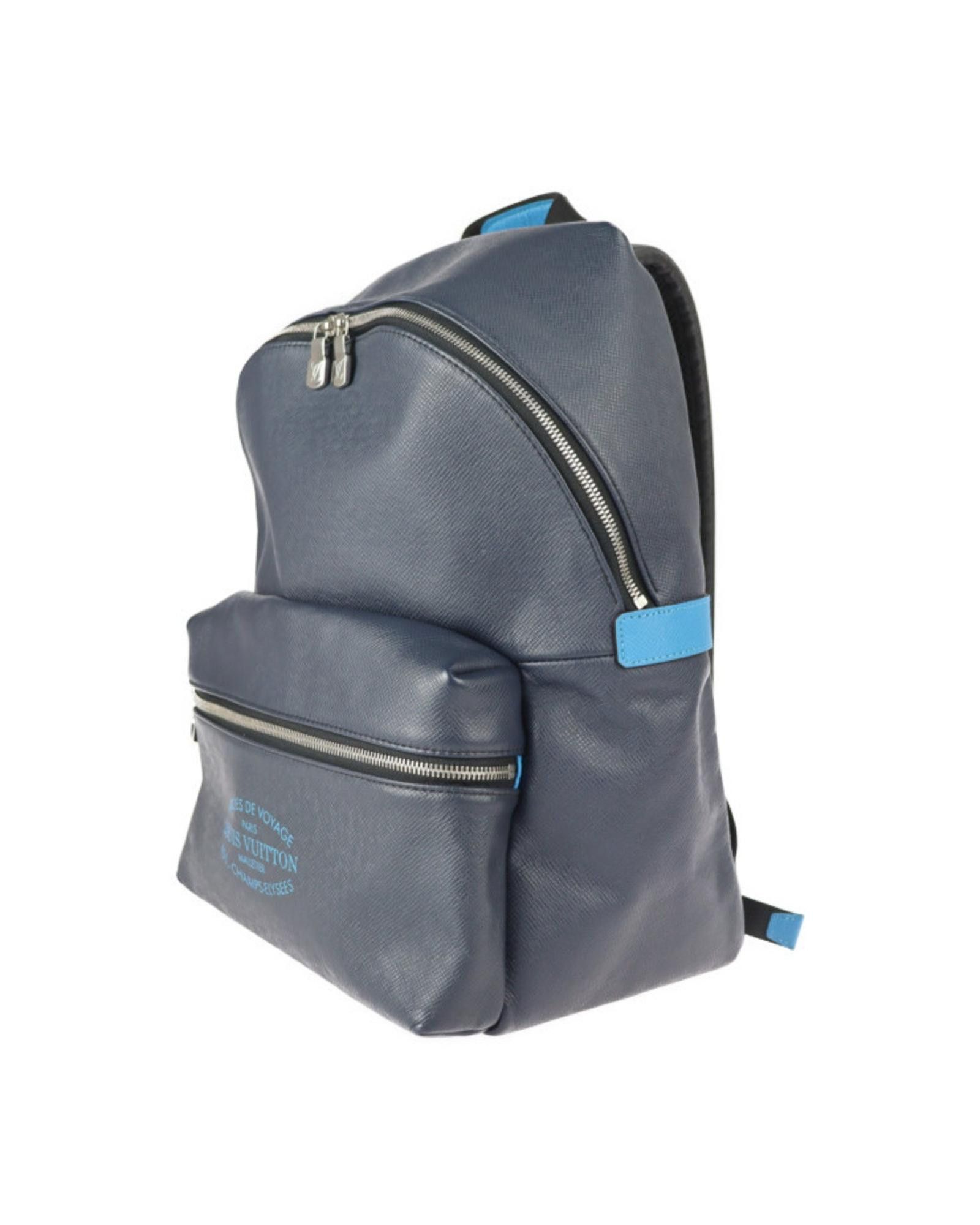 Louis Vuitton Sophisticated Navy Leather Backpack with Silver Hardware ...