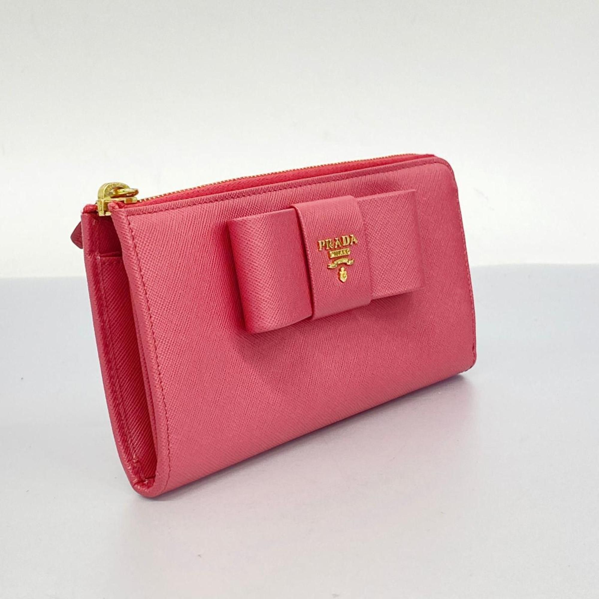 Prada PRADA long wallet in saffiano leather, pink, for women | Grailed