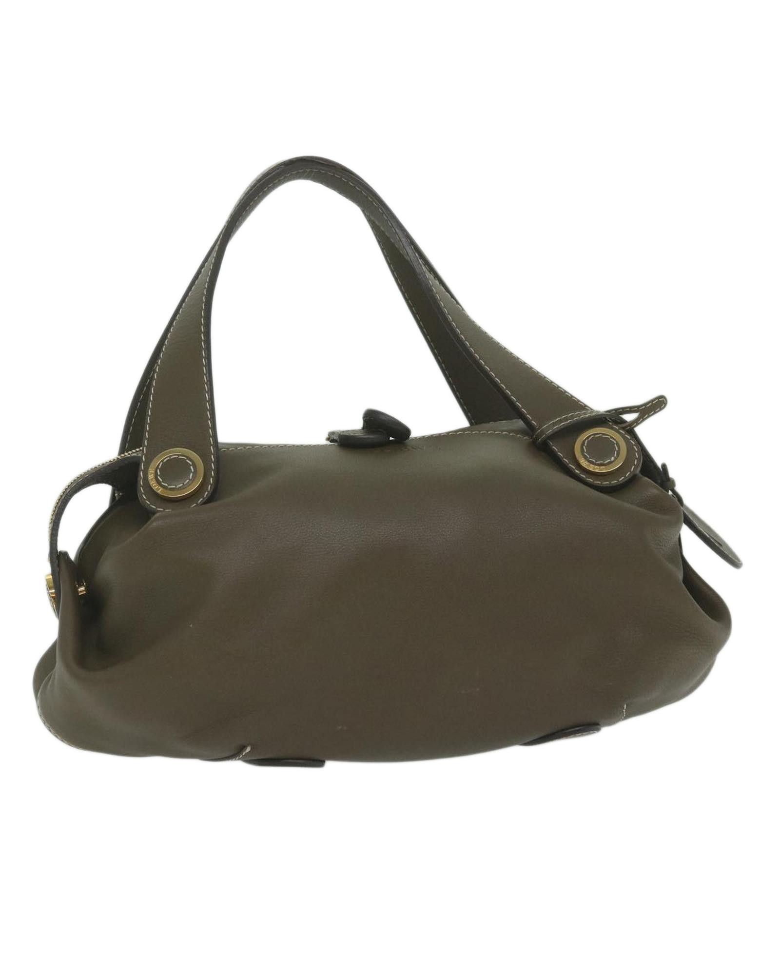 Loewe Sophisticated Brown Leather Shoulder Bag with Name Tag by Loewe ...