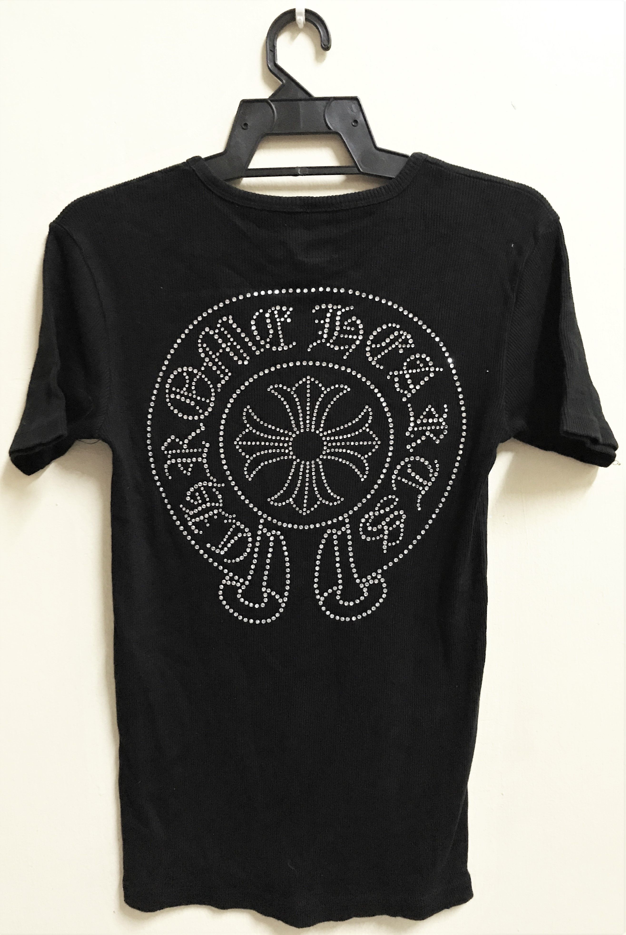 Chrome Hearts CHROME HEARTS RHINESTONE LOGO STRETCHY BODY FIT T-SHIRT ...