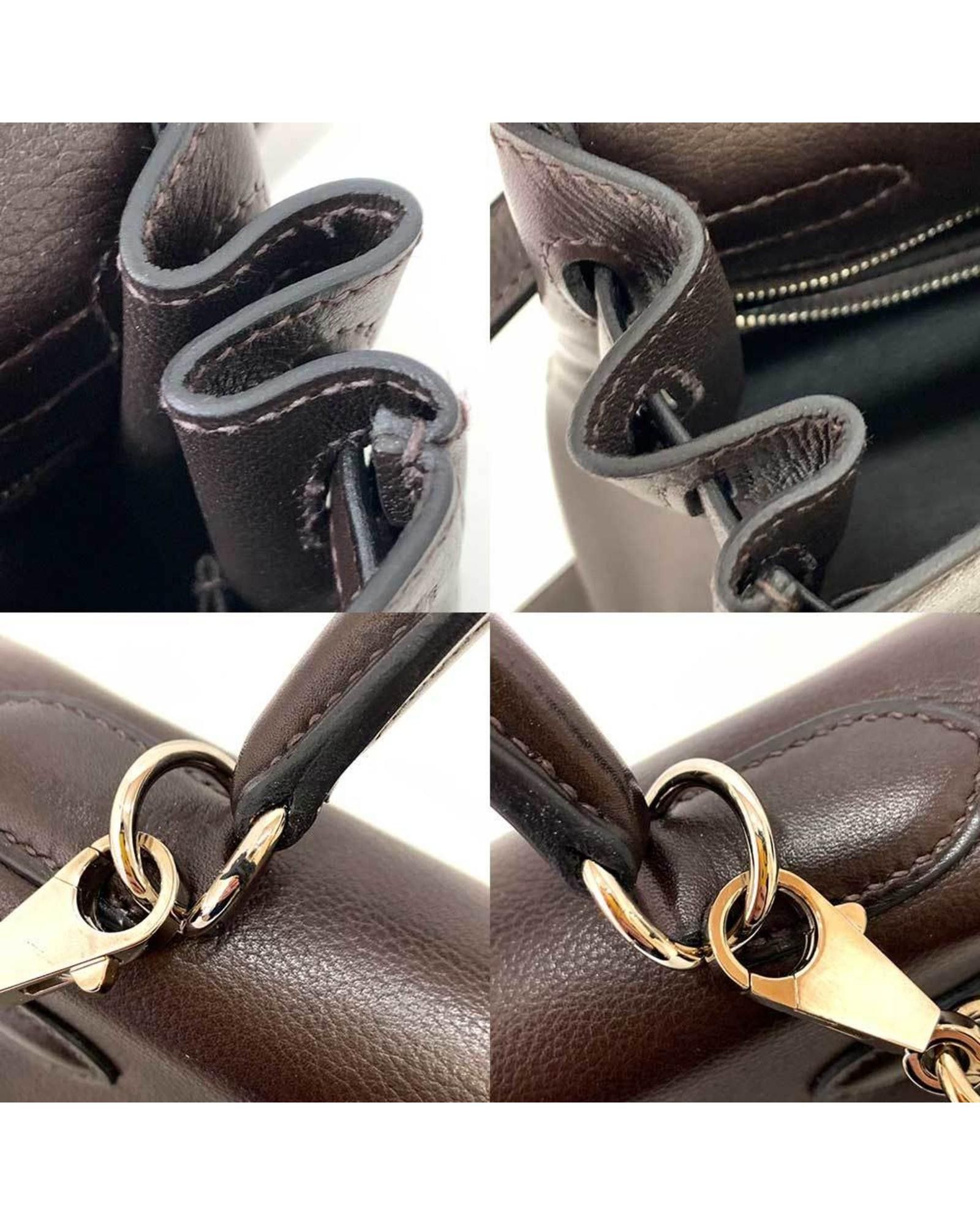 Hermes Brown Leather Turn-Lock Handbag | Grailed