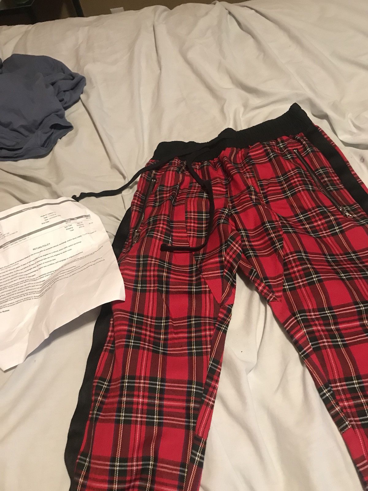 Embellish Red Checkered Track Pants | Grailed