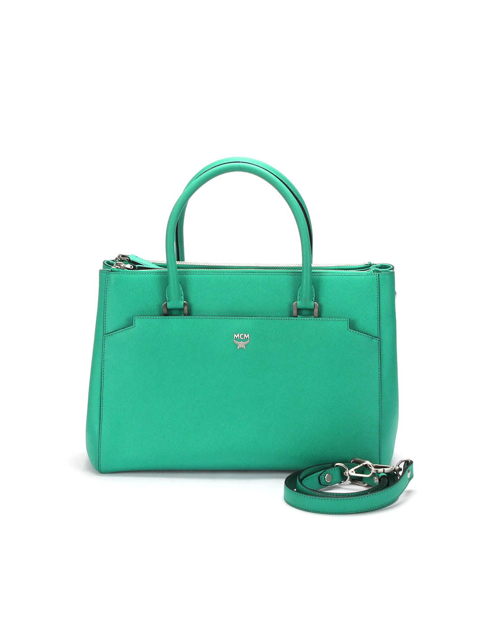 MCM Green Leather Shoulder Bag in Excellent Condition | Grailed