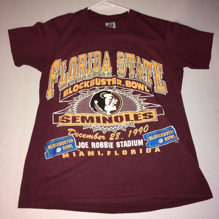 Vintage Vintage 1990 90s Blockbuster Bowl FSU Graphic Tee Shirt | Grailed