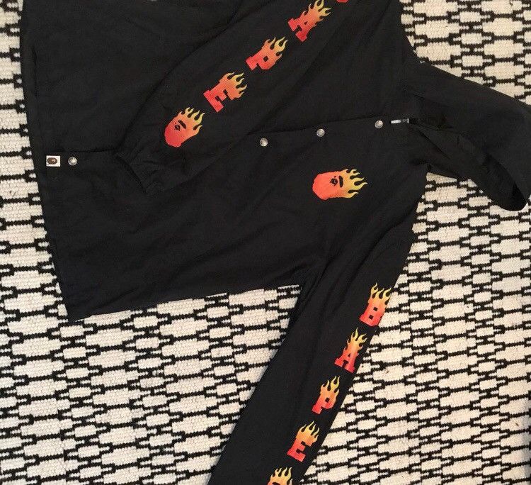 Bape Flame Track Jacket | Grailed