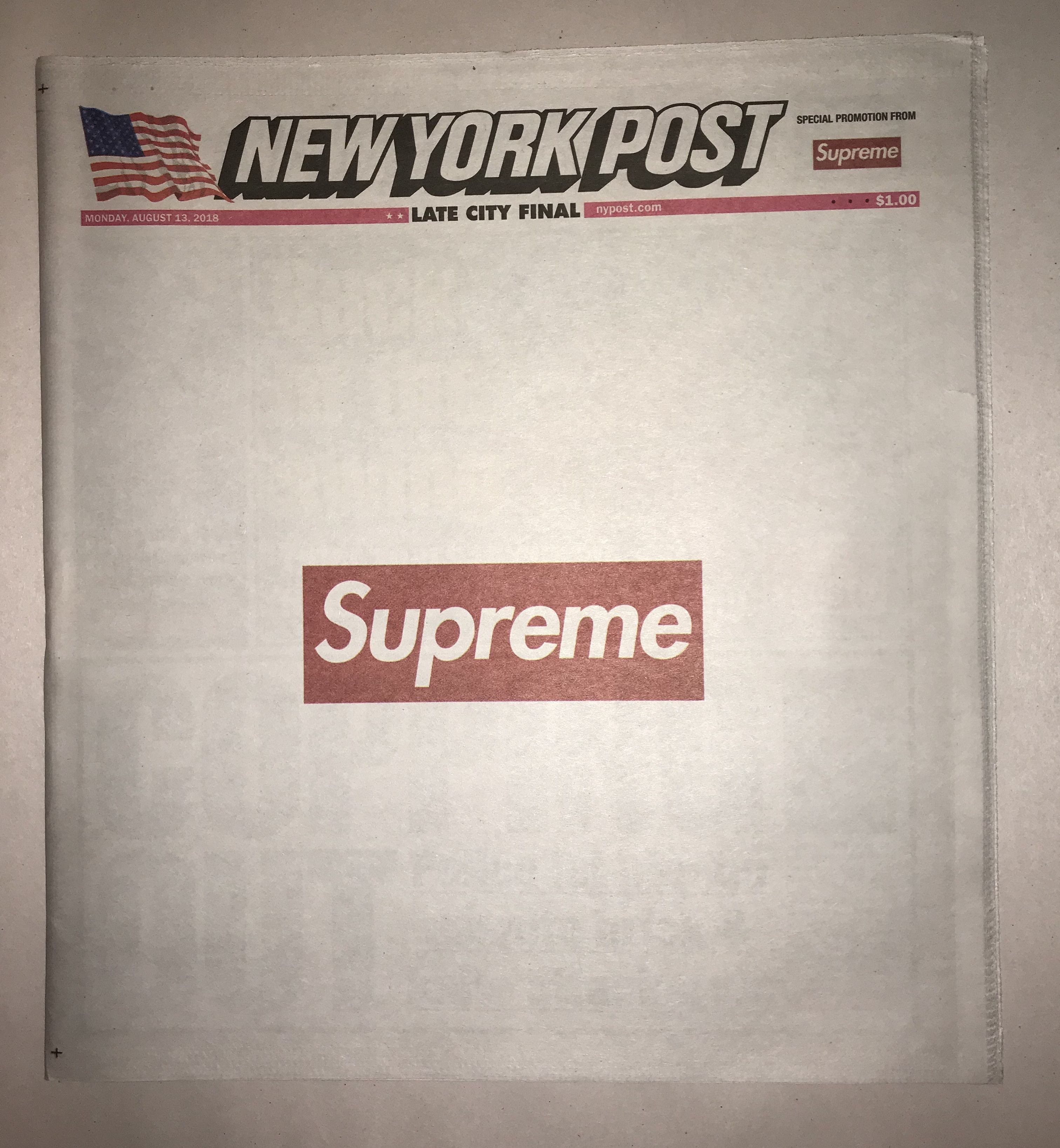Supreme Supreme NY Post Newspaper | Grailed