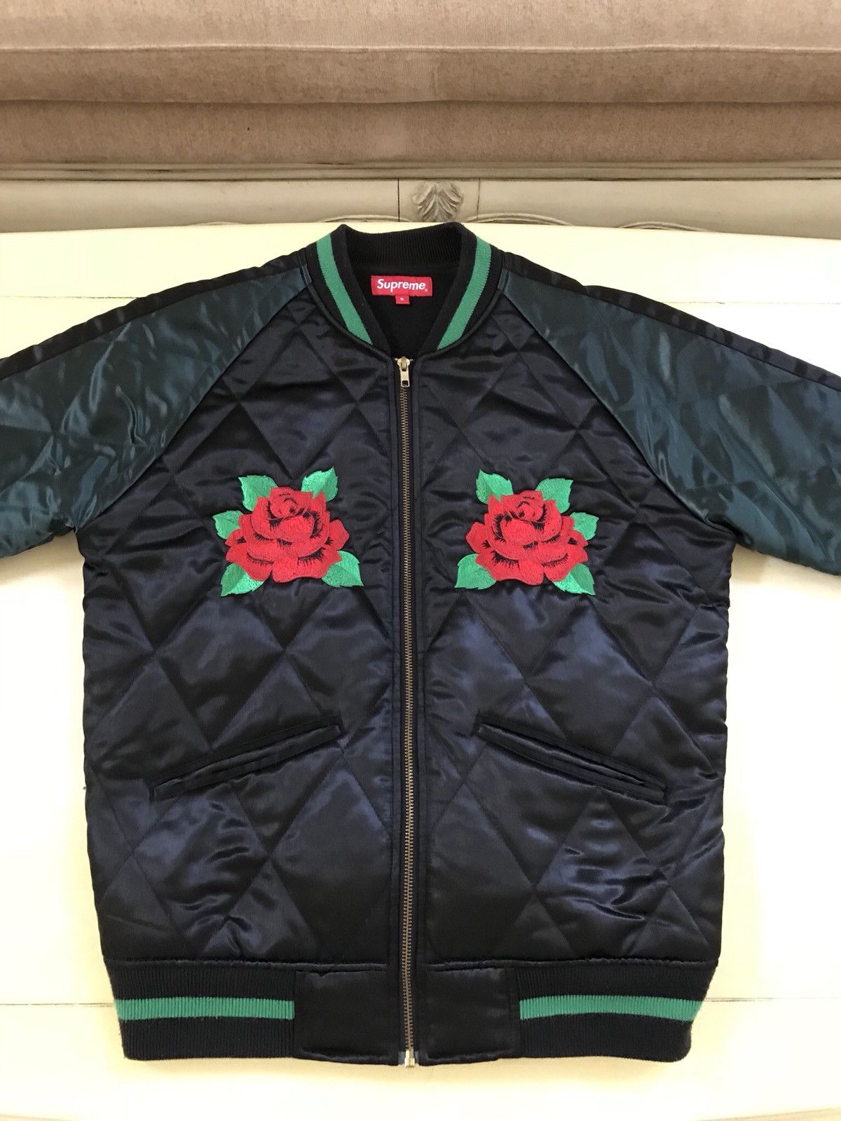 Supreme Rose Bomber | Grailed