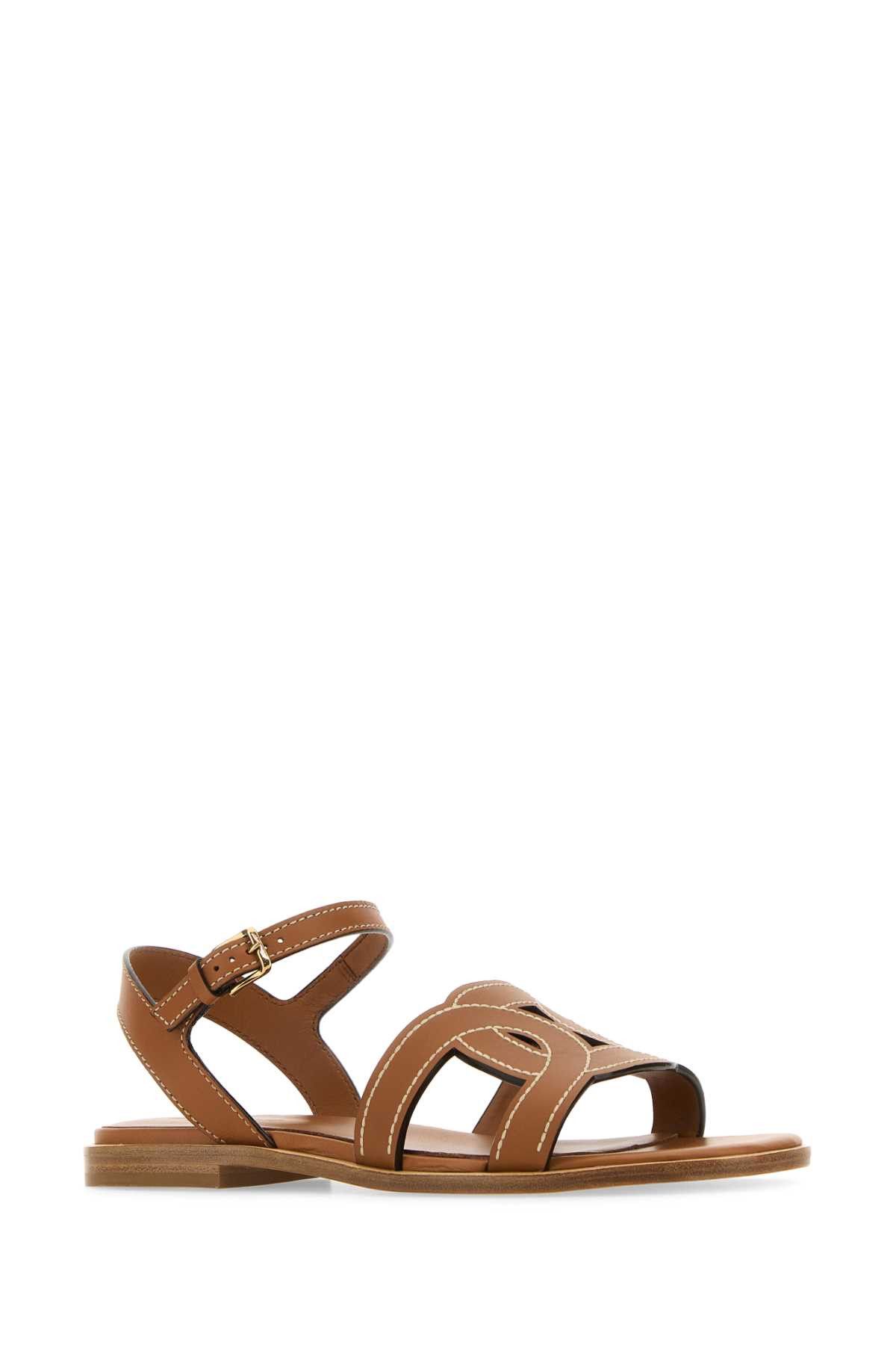 Tod's Caramel Leather Sandals | Grailed