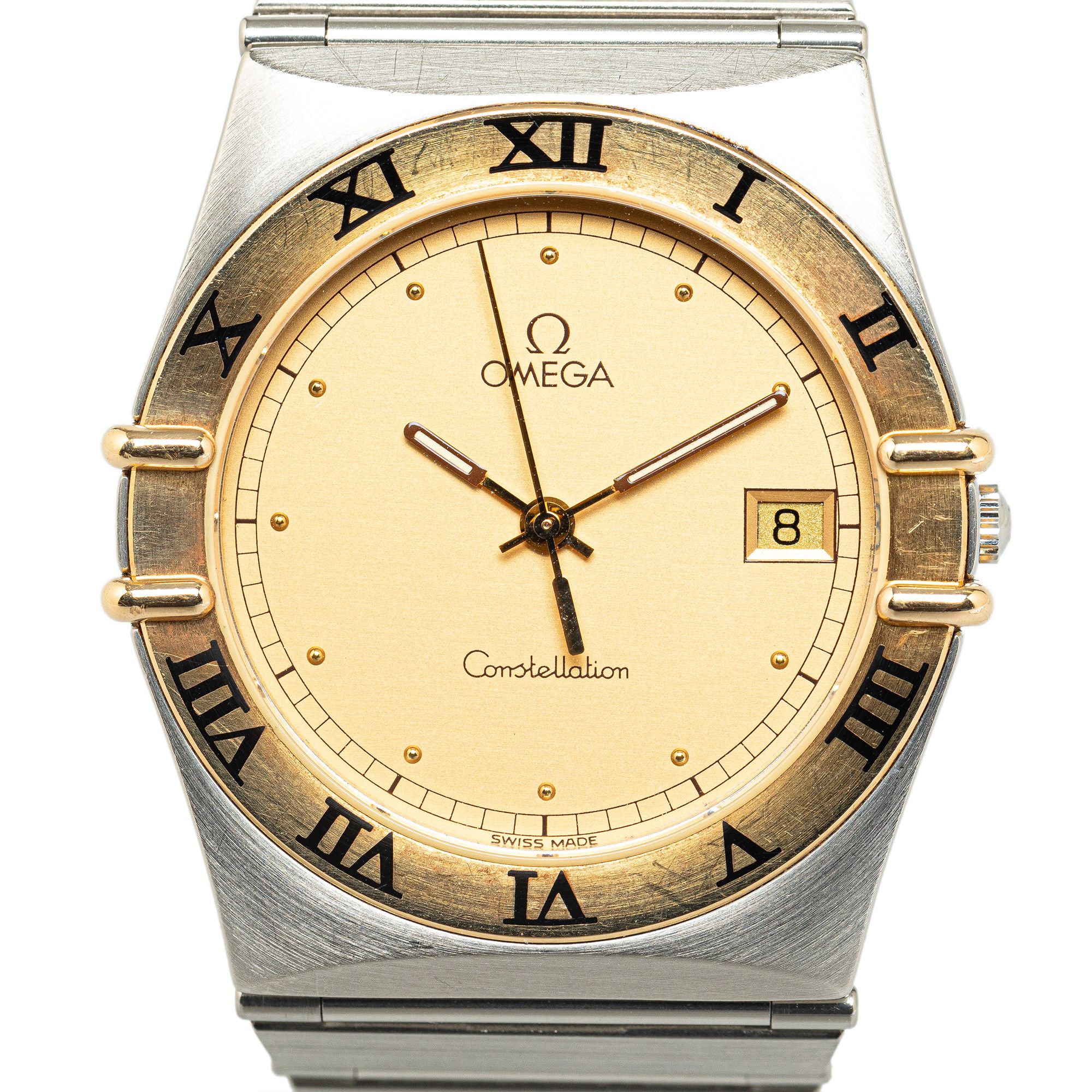 Omega OMEGA Quartz Stainless Steel and 18K Yellow Gold Constellation ...