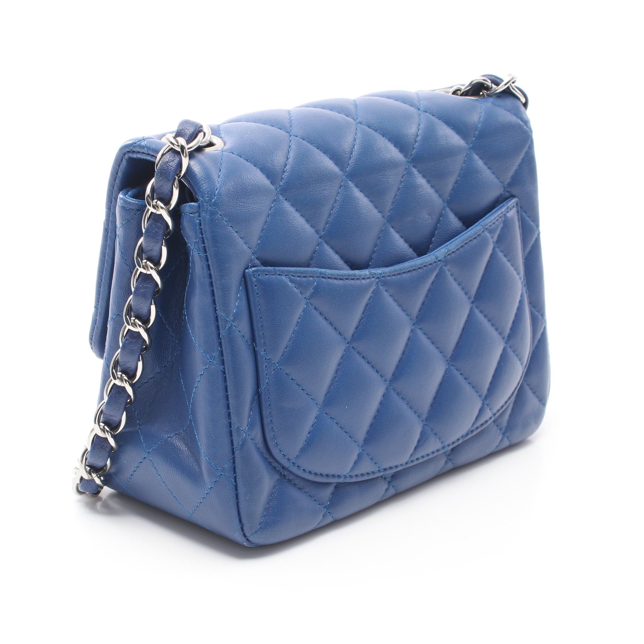 Chanel Chanel Mini Matelasse Chain Shoulder Bag Lambskin Blue Silver ...