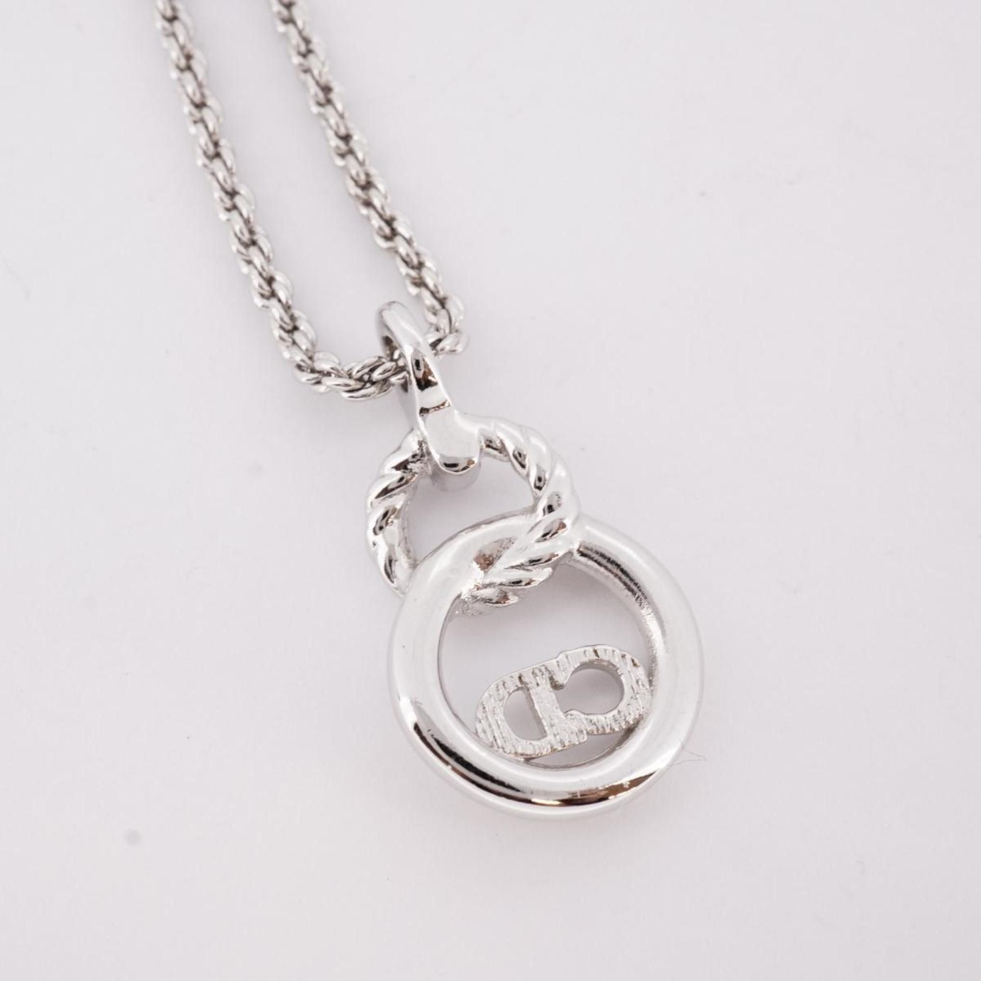 Dior Christian Dior Necklace CD Circle Metal Silver Women's | Grailed