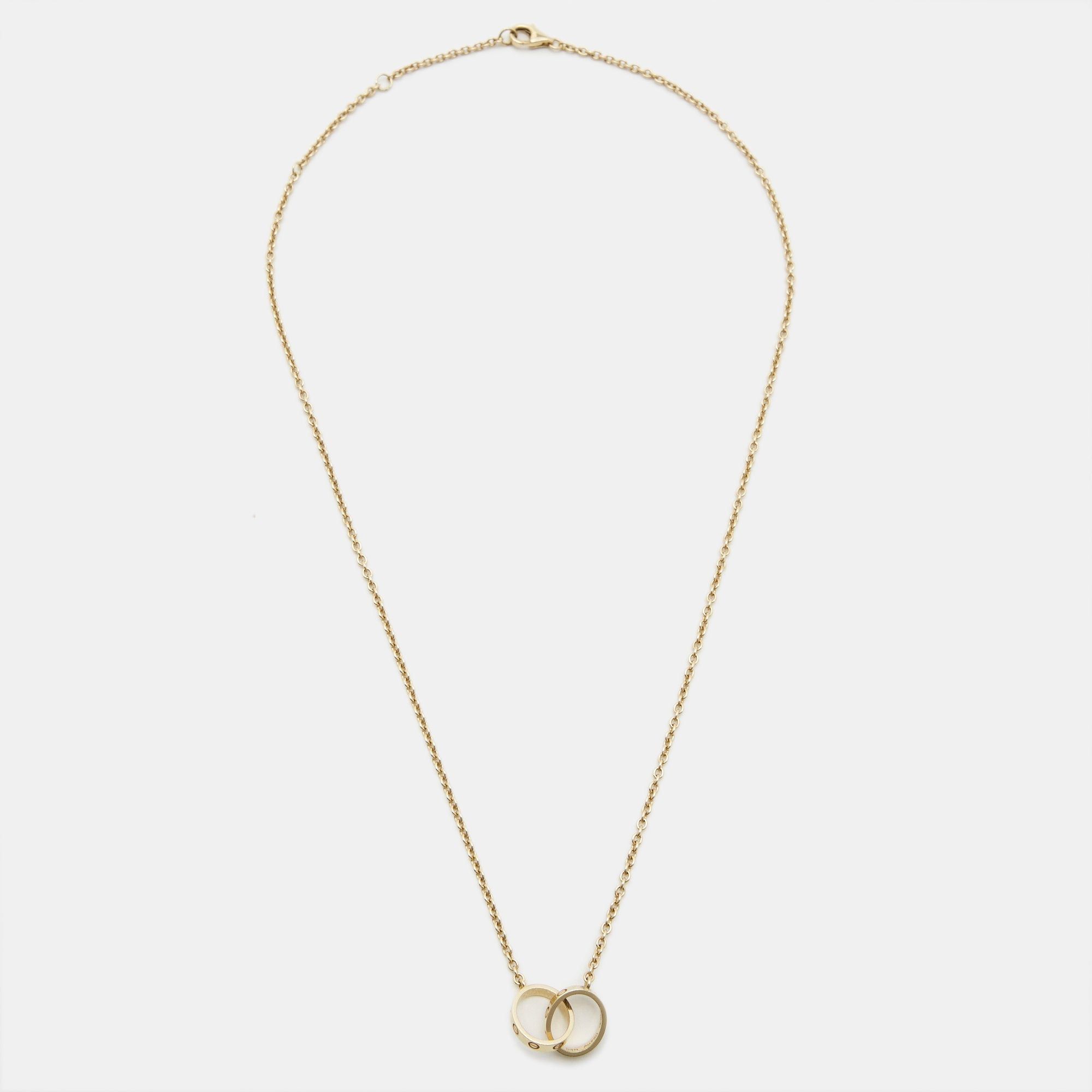 Cartier CARTIER Love Interlocking Loops 18k Yellow Gold Necklace | Grailed