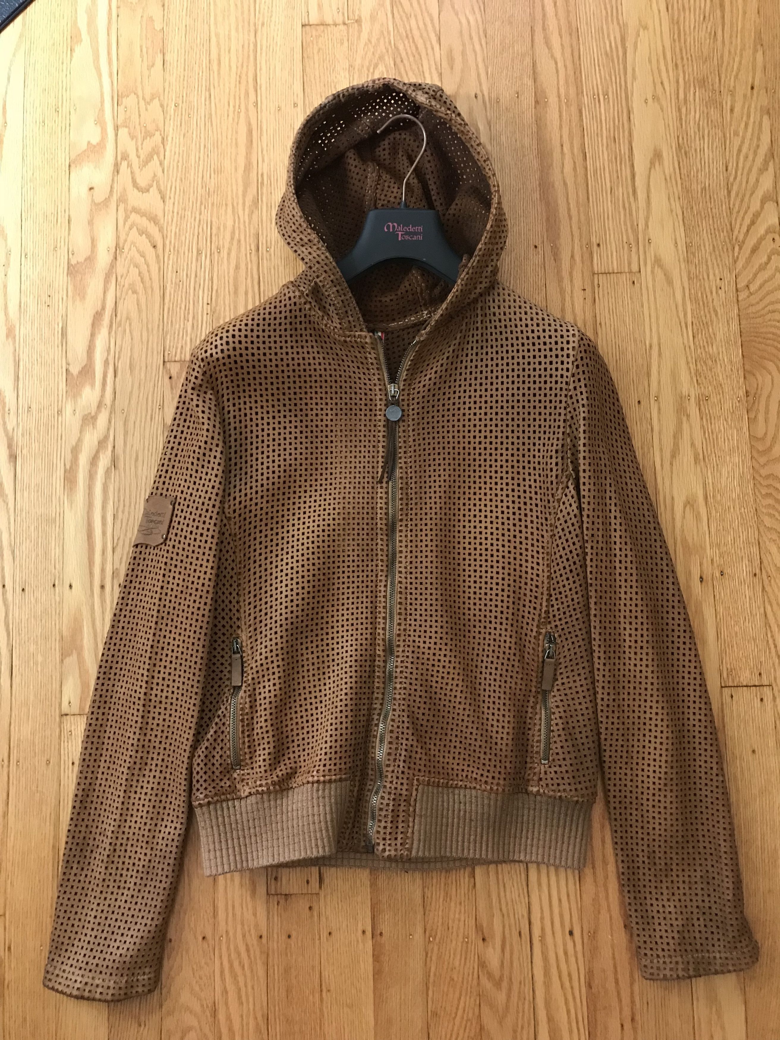 Maledetti Toscani Perforated Hooded Handmade Leather Jacket | Grailed