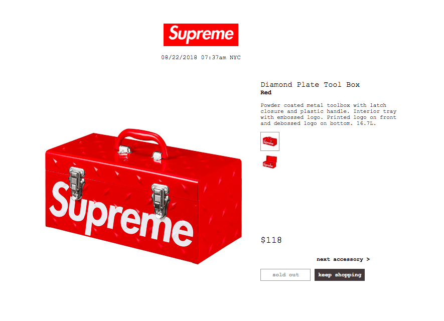 Supreme Diamond Plate Tool Box (Red) | Grailed