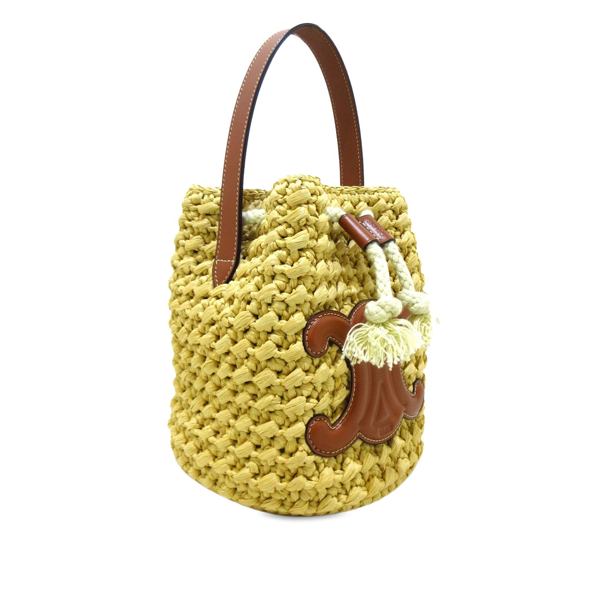 Celine Celine Teen Raffia Drawstring Bucket Bag | Grailed