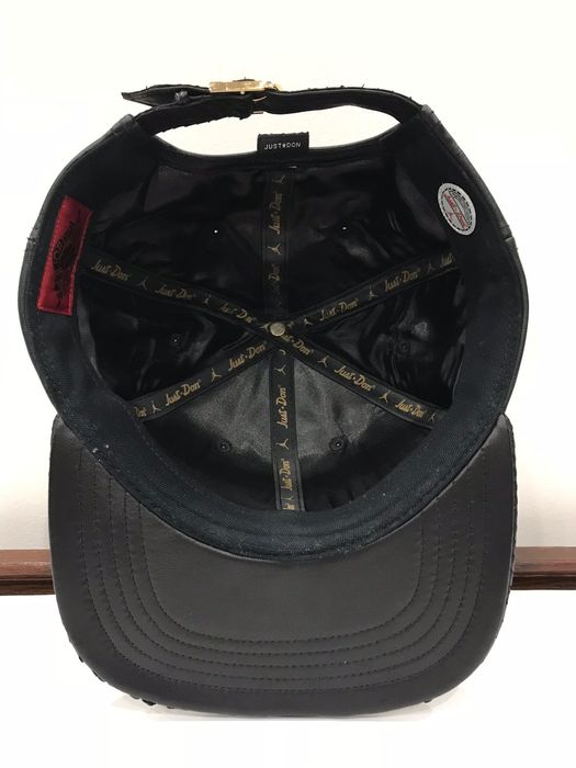 Just Don Black Leather Air Jordan Don C Hat | Grailed
