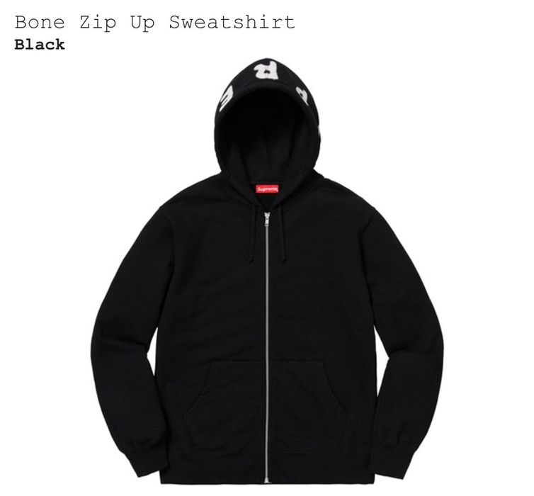 Supreme Bone Zip Up Sweatshirt | Grailed