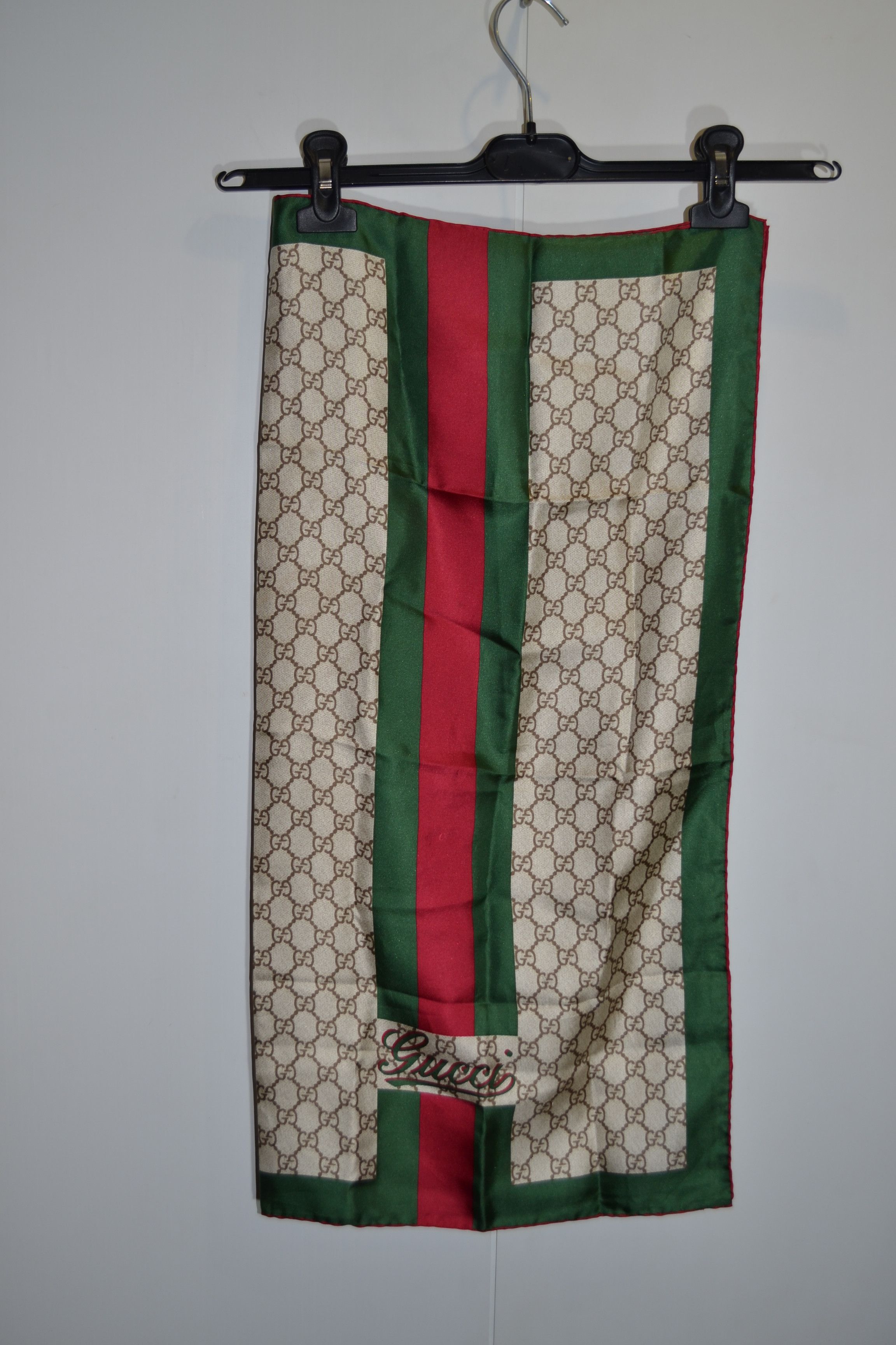 Gucci Gucci Full Monogram 100% Silk Scarf Made in Italy Rare Piece ...
