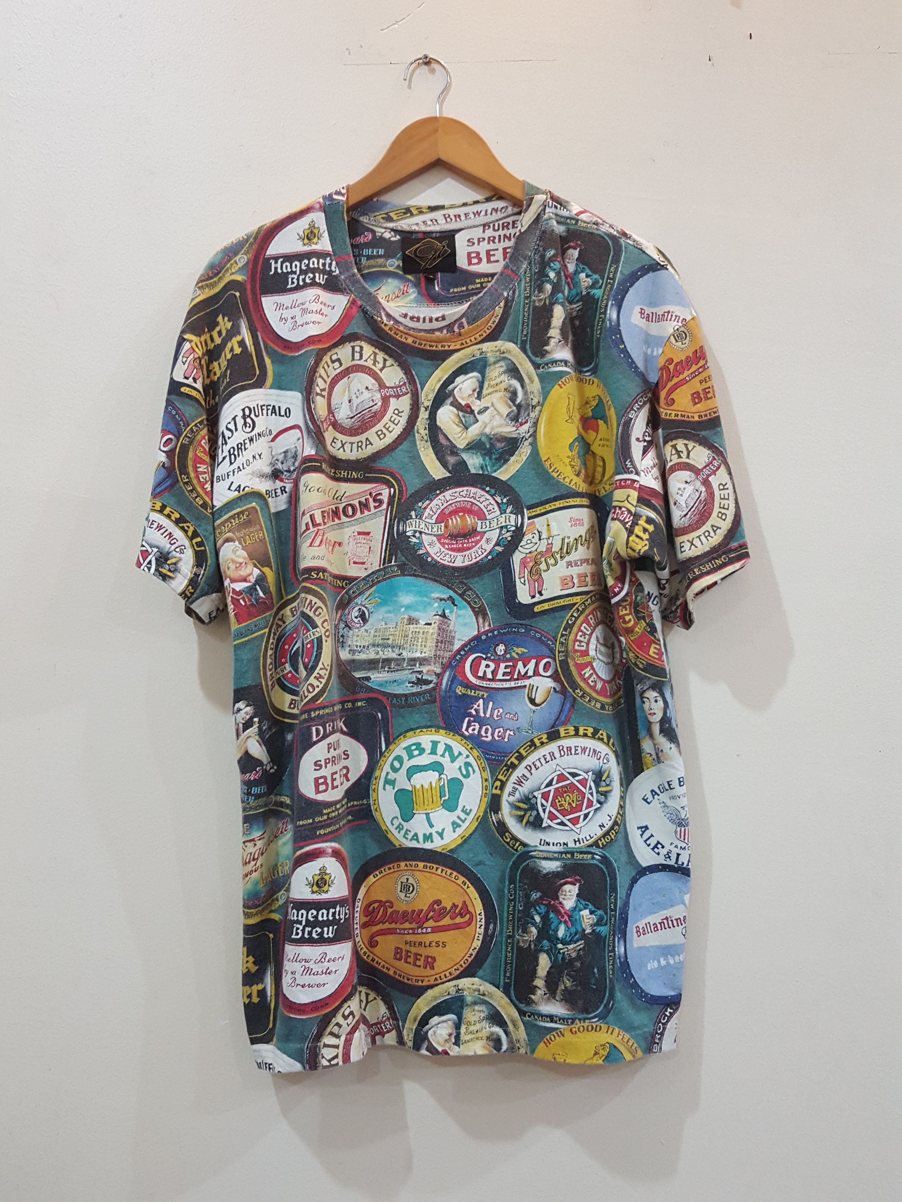 Gildan Gi Brand Men's Old Beer Labels Hawaiian Camp Full Print | Grailed