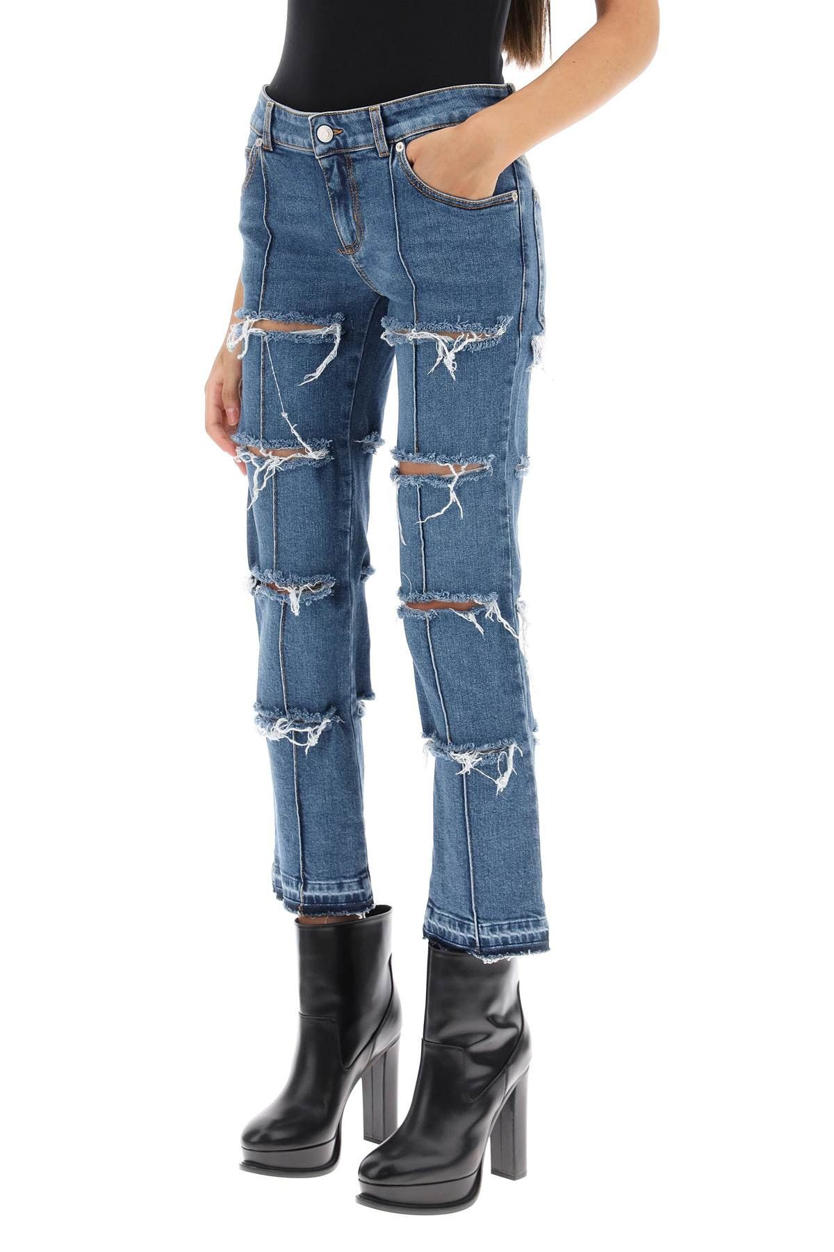 Alexander McQueen Slim Fit Slashed Jeans | Grailed