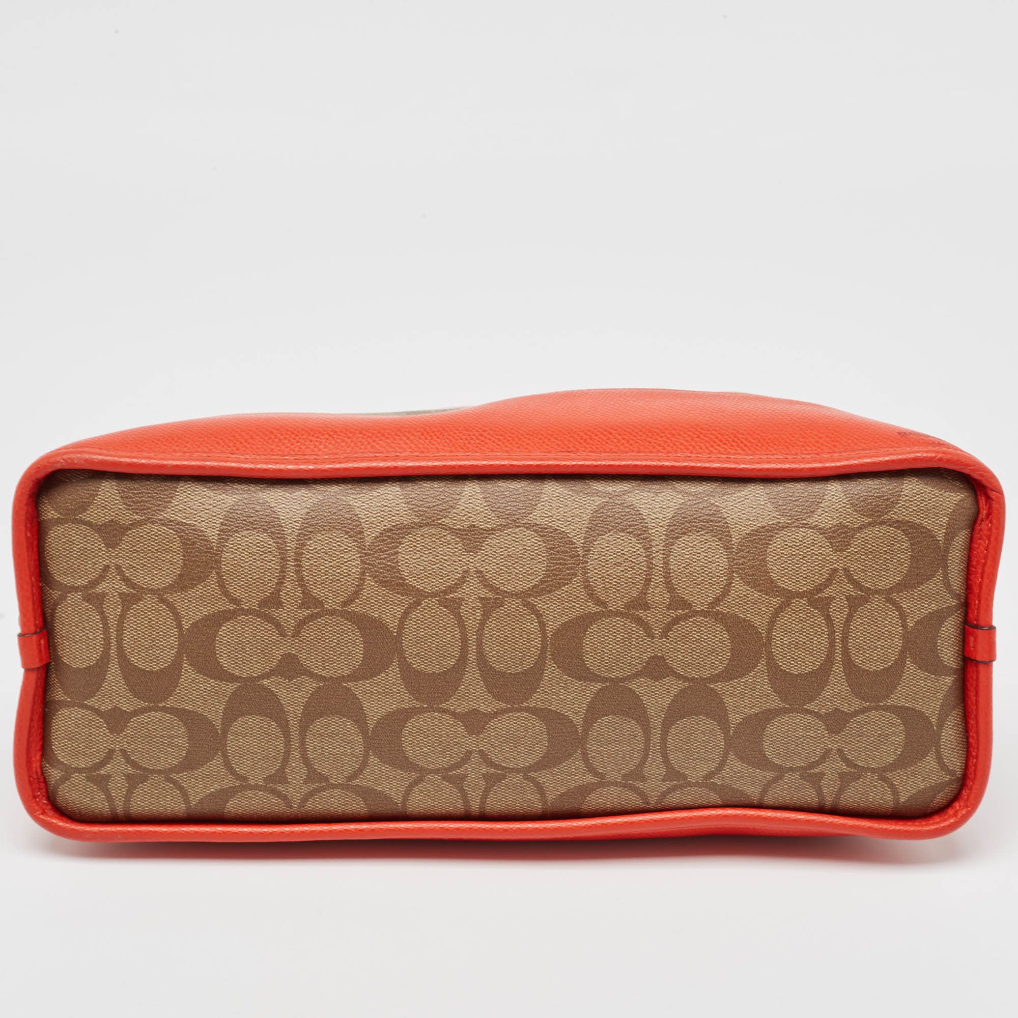 Coach COACH Orange/Signature Coated Canvas and Leather Cora Dome ...