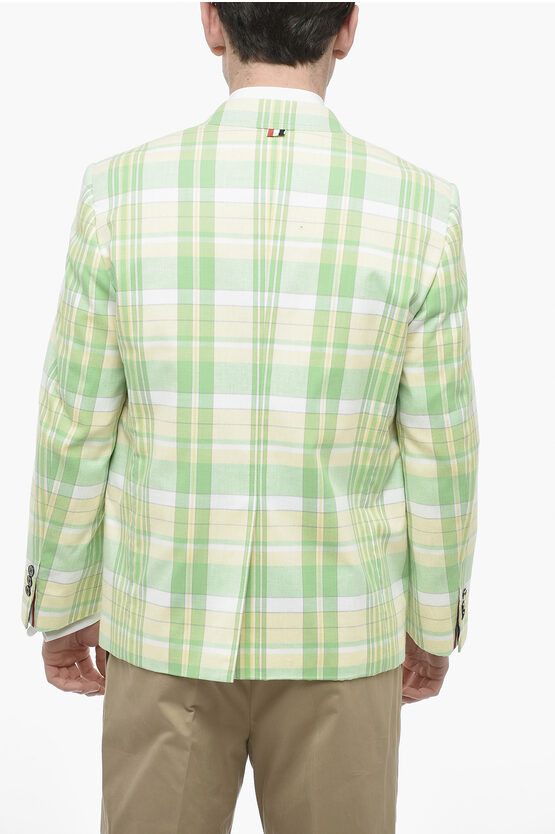 Thom Browne Cotton Madras Blazer with District Check Pattern | Grailed