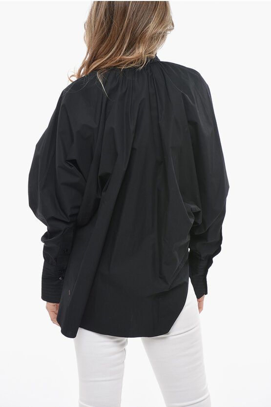 Patou Cotton Popeline PAINTER Maxi Blouse with Bat-wing Sleeves | Grailed
