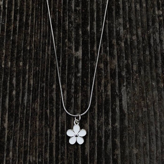 Silver Tyler The Creator Flower Boy Silver Pastel White Flower Pendant ...
