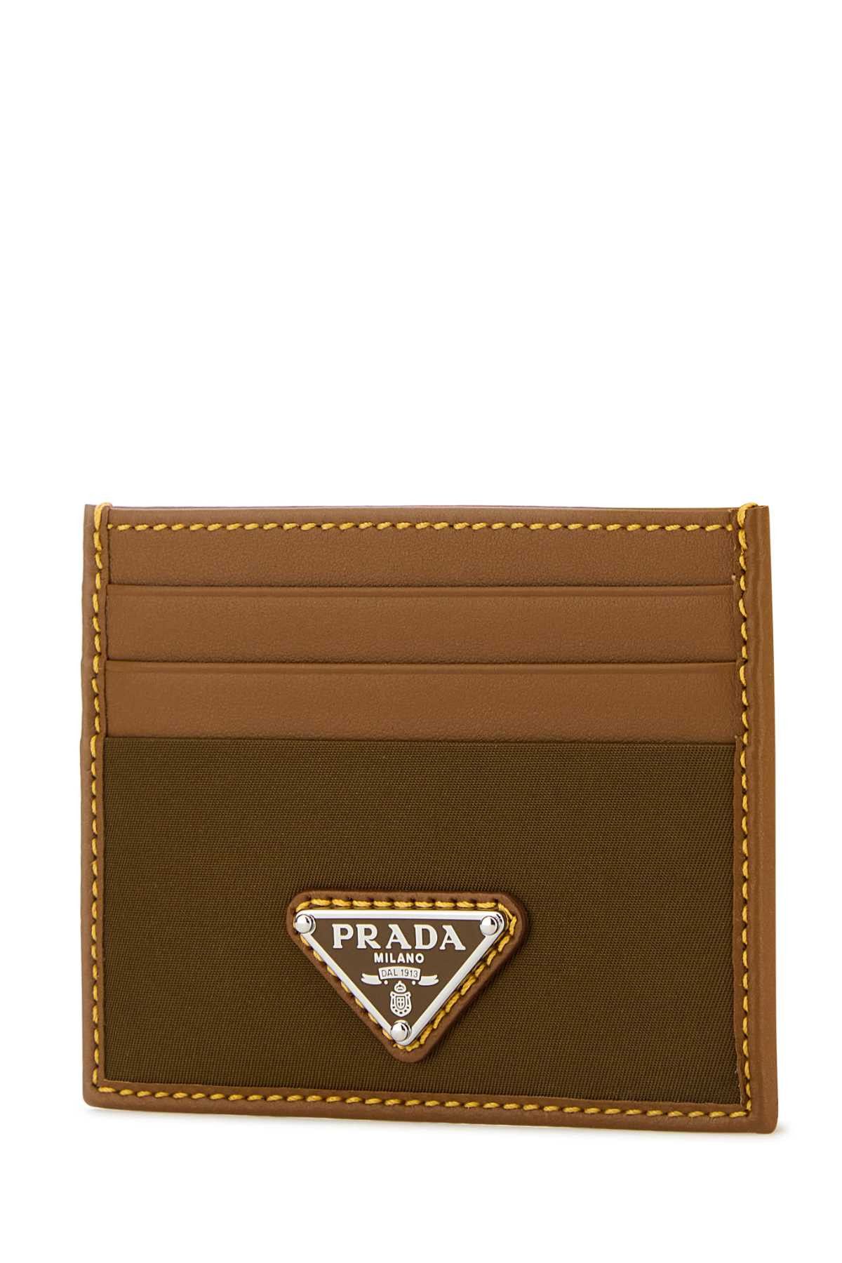 Prada Two-Tone Leather And Nylon Card Holder | Grailed