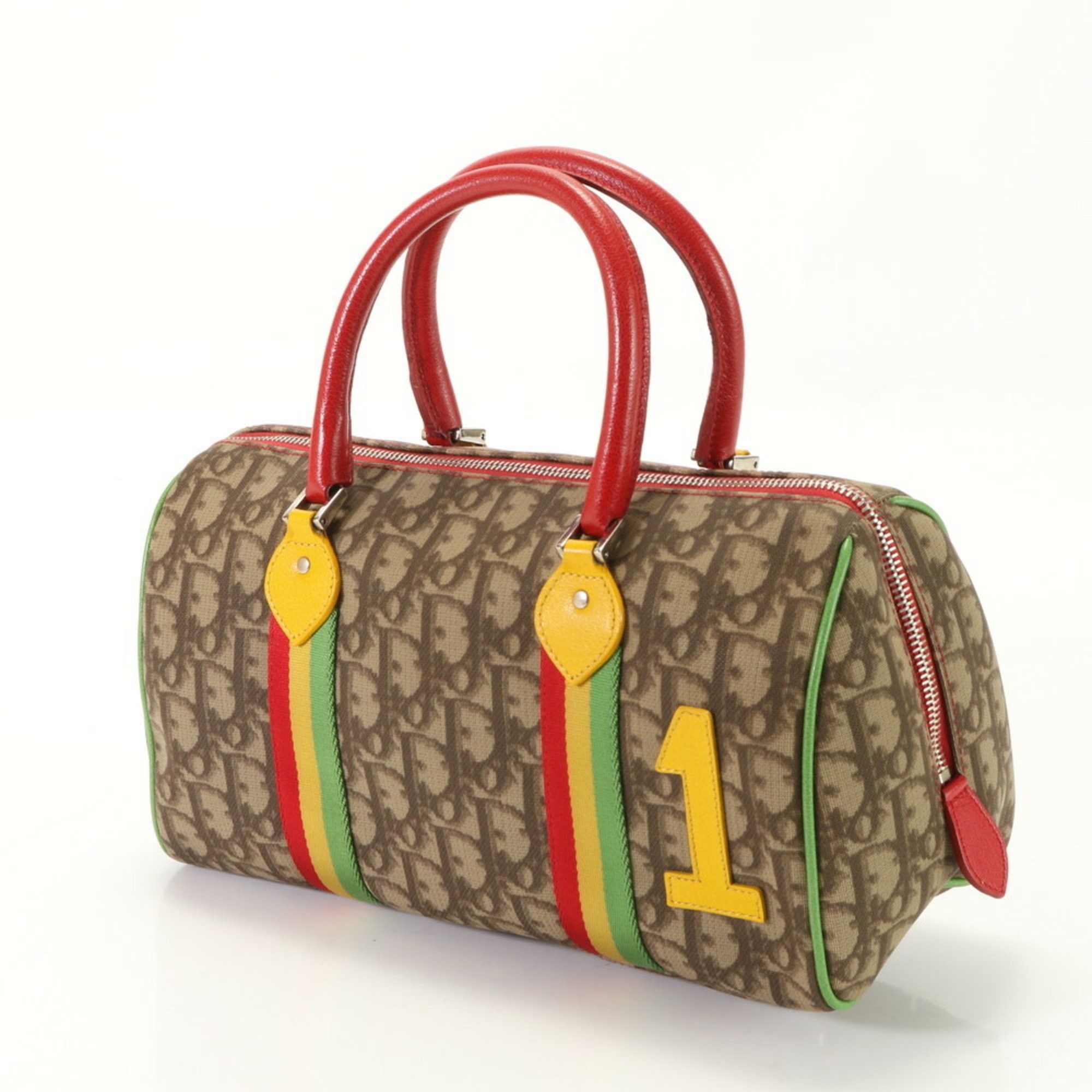 Dior Christian Dior Trotter Rasta Boston 05-MA-0054 Leather Handbag ...