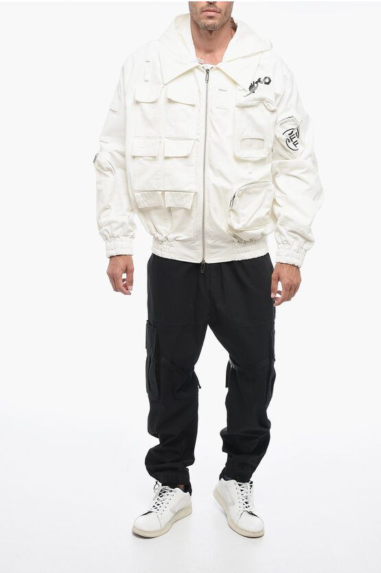 Off-White Utility Bomber Jacket with Removable Hood | Grailed