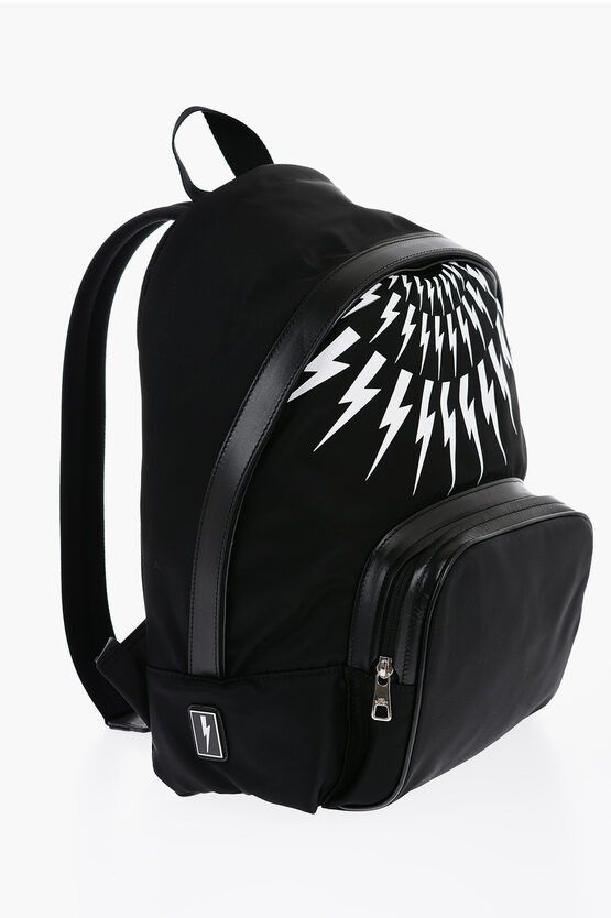 Neil Barrett Fabric FAIR-ISLE THUNDERBOLT Backpack | Grailed