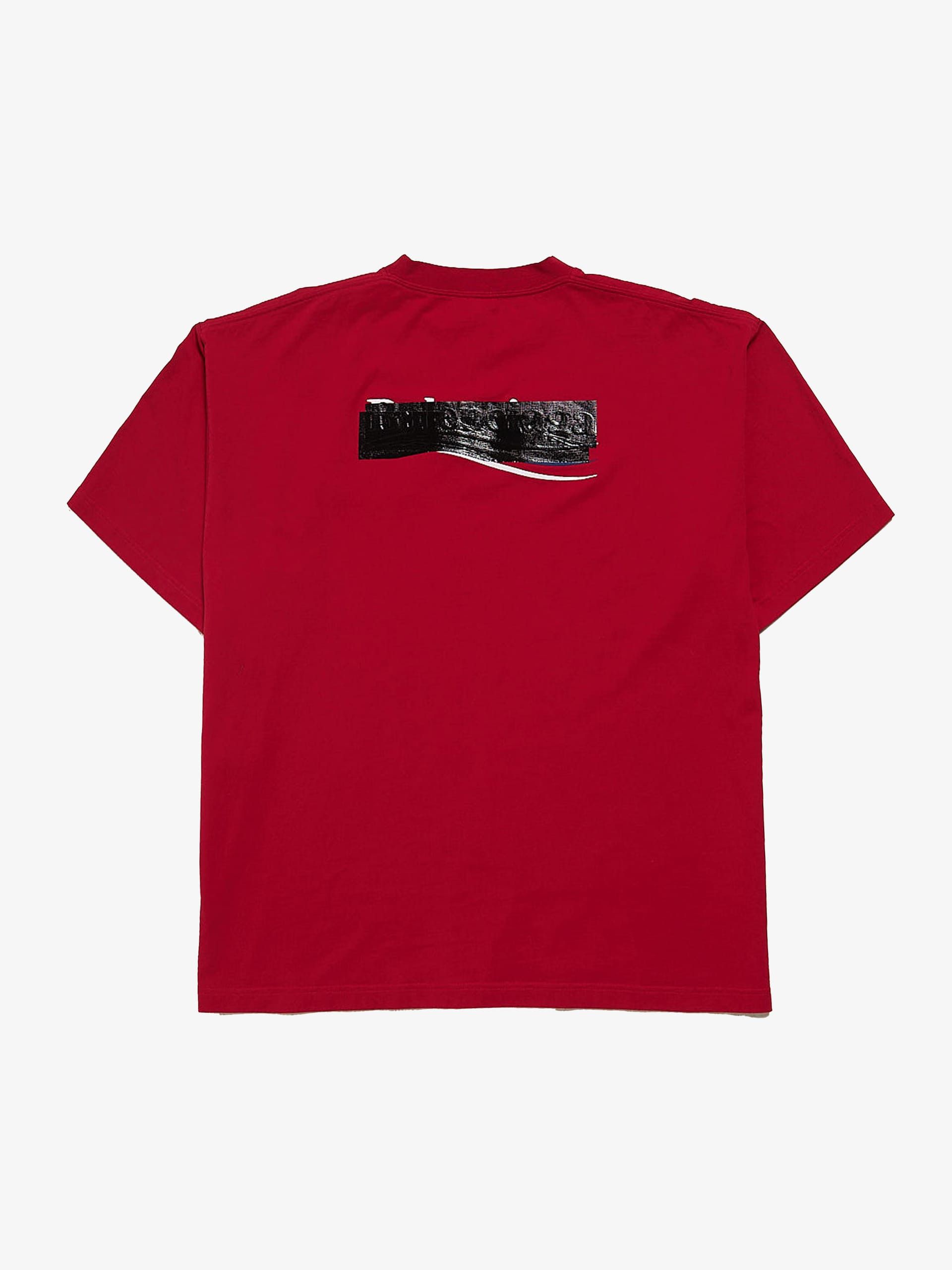 Balenciaga Red Gaffer Logo Printed Cotton T Shirt | Grailed
