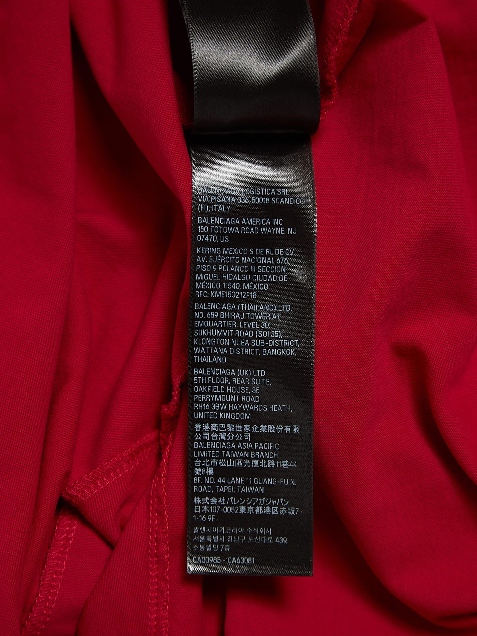 Balenciaga Red Gaffer Logo Printed Cotton T Shirt | Grailed