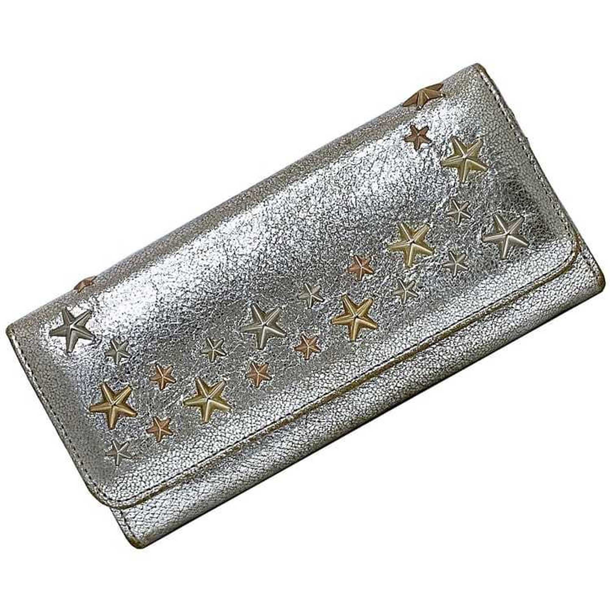 Jimmy Choo Jimmy Choo bi-fold long wallet silver star studs ec-20698 ...