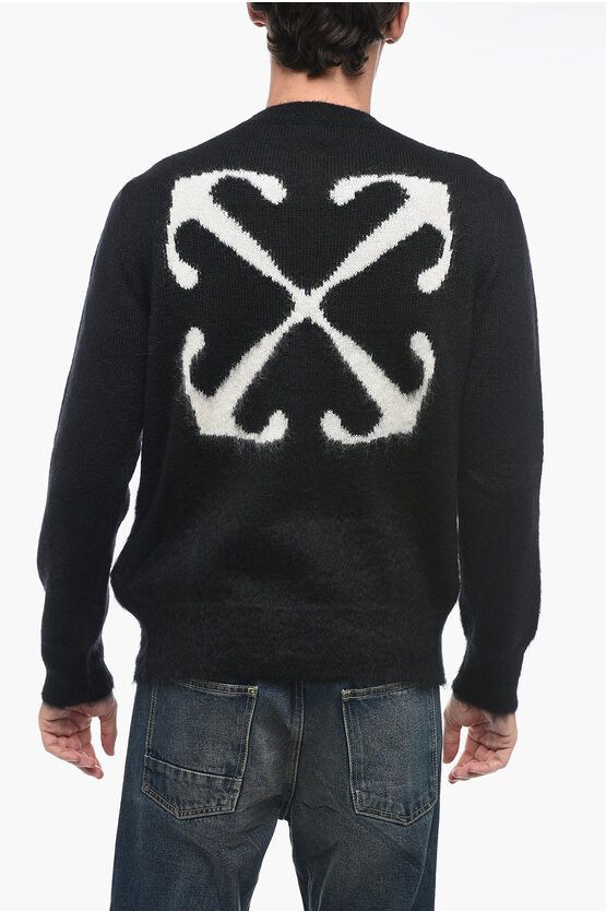 Off-White Crew Neck ARROW CROSS Mohair Blend Sweater | Grailed