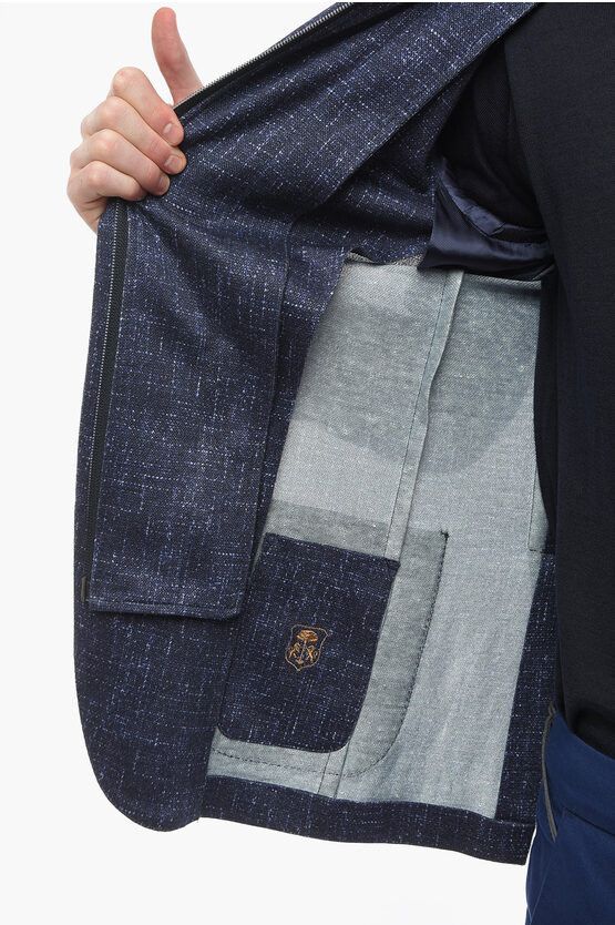 Corneliani ID Linen Blend Blazer with Removable Chest Piece | Grailed