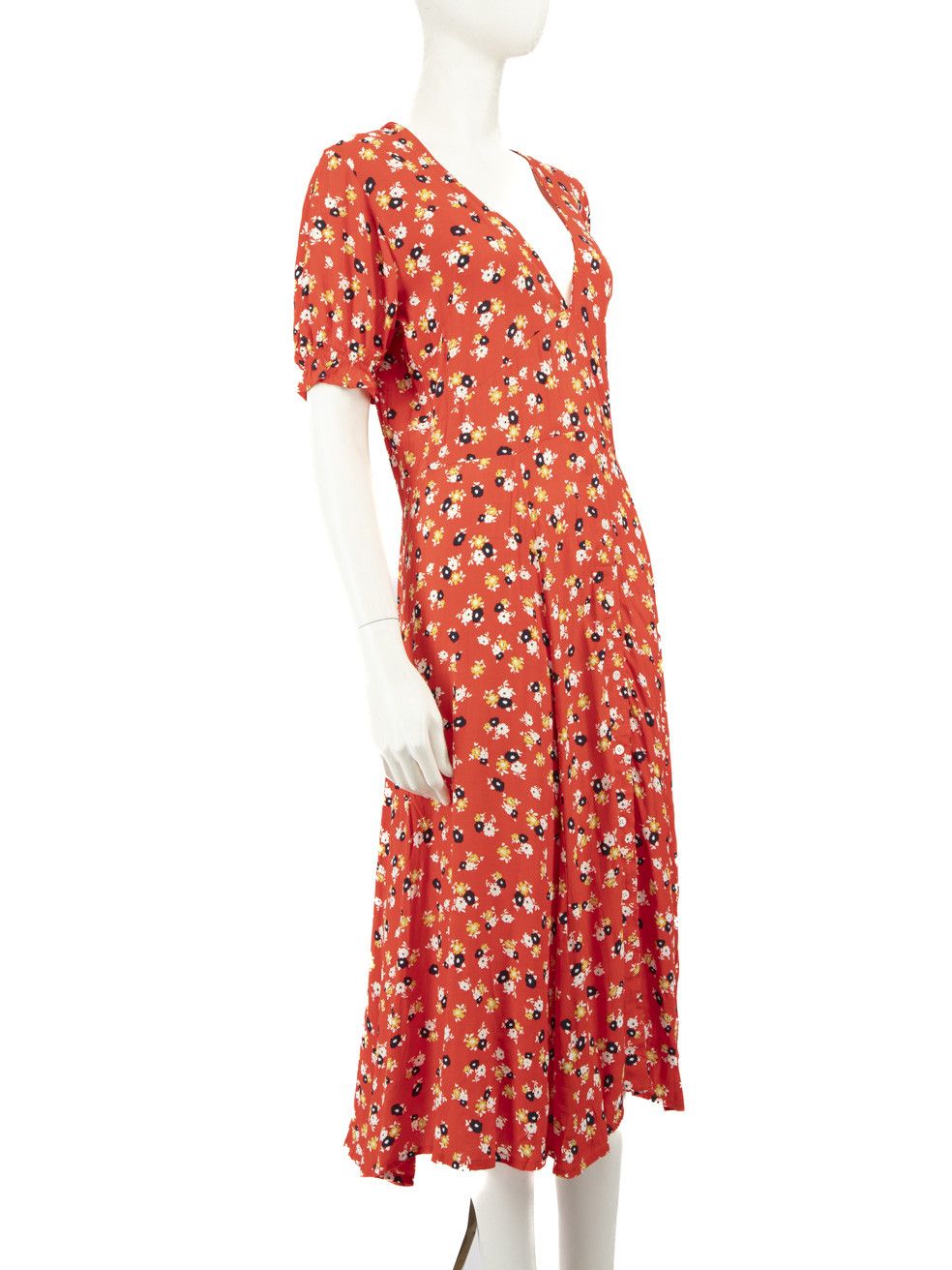 Faithfull The Brand Red Floral-print Midi Dress | Grailed