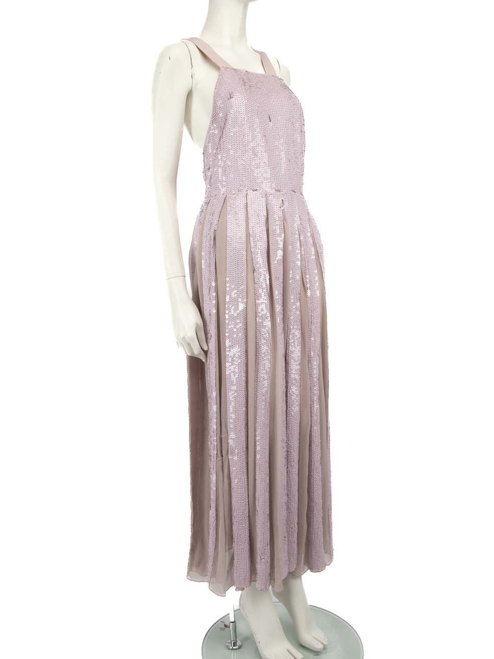 Tibi Pink Silk Sequin Embellished Maxi Dress | Grailed