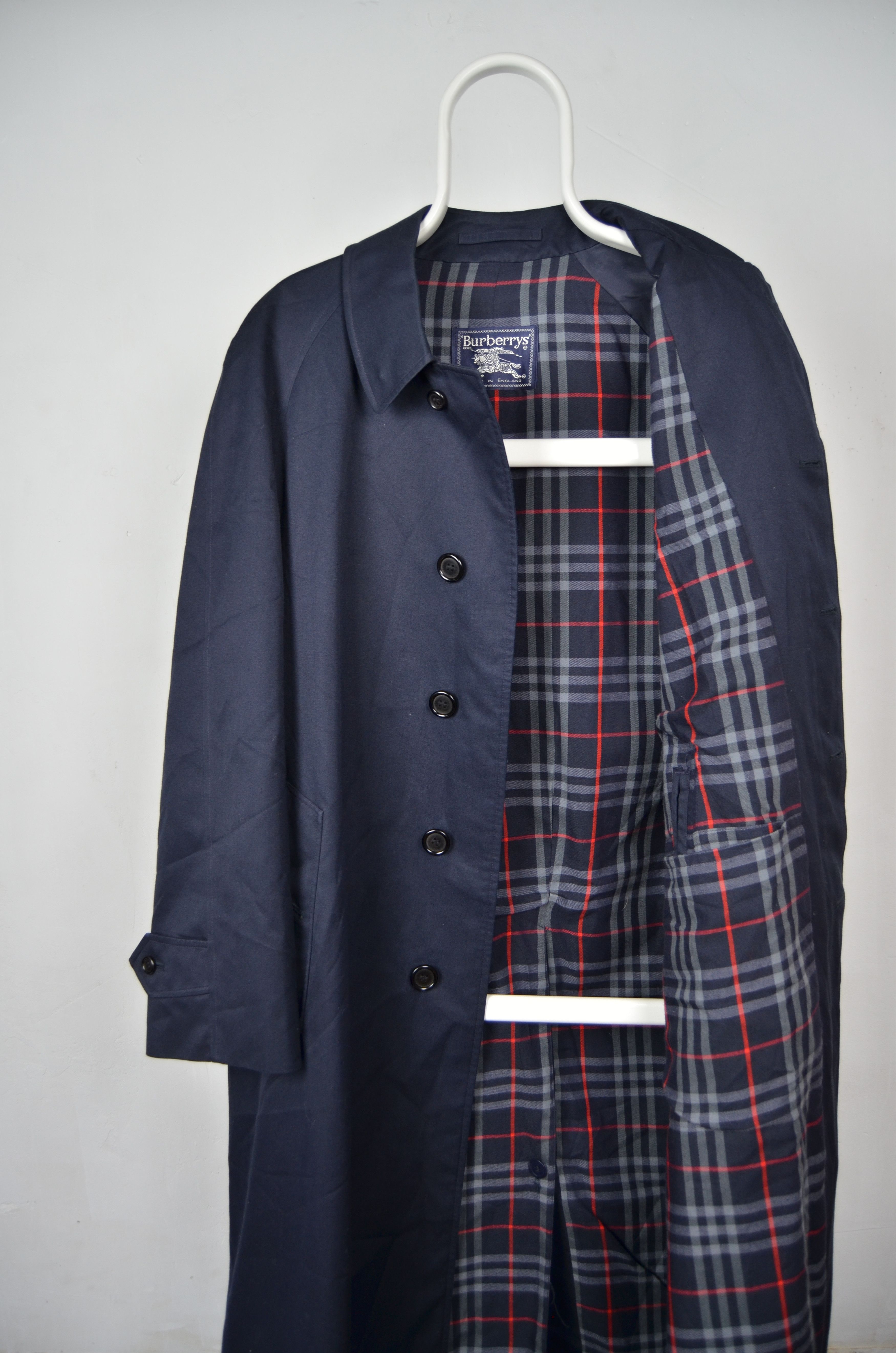 Burberry Burberrys Vintage Navy Trench Coat Nova Check Lining | Grailed